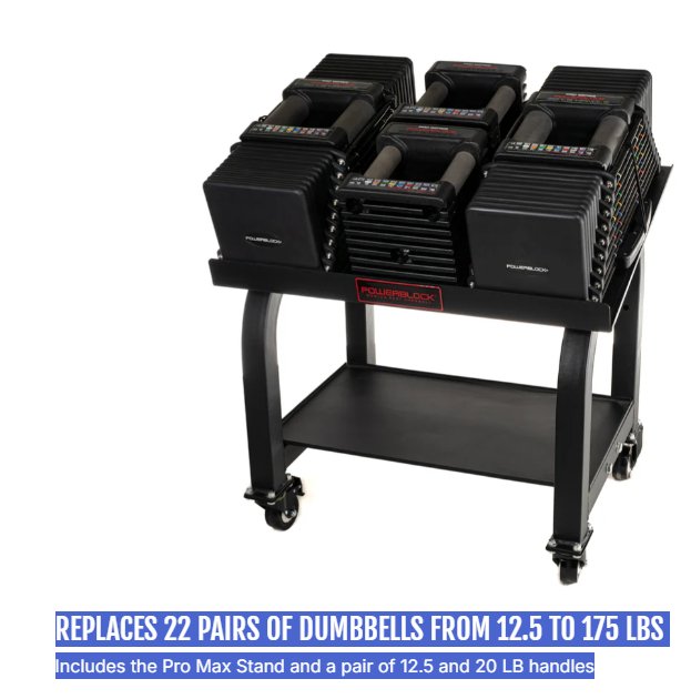 Powerblock Commercial Pro 175lb Adjustable Dumbbell Set W/Stand ...